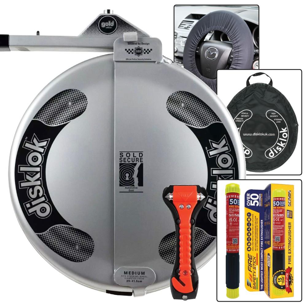 Disklok Motorhome Bundle with Fire Safety Stick + Free Safety Hammer (Disklok+ZIP+SFT+FSS50+SH ...